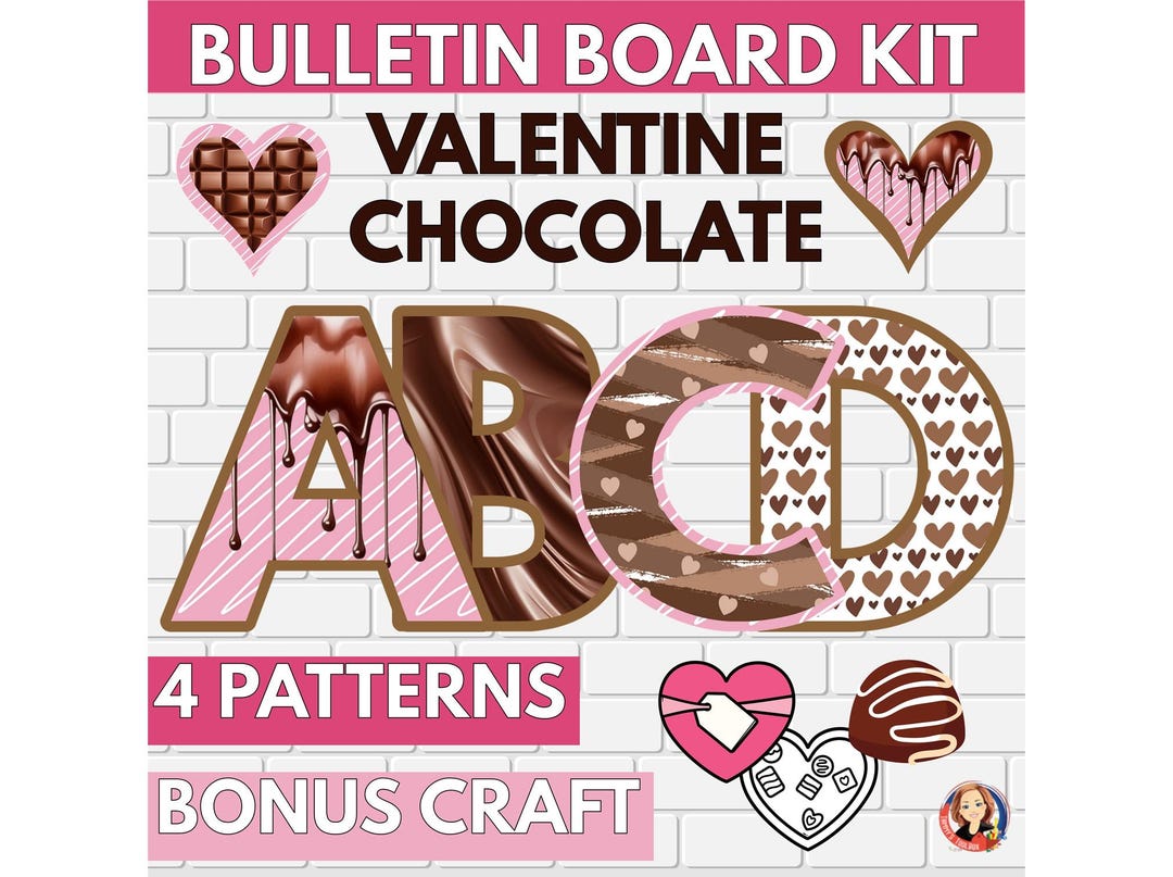 Valentine's Day Bulletin Board Letters and Classroom Decor Kit ...