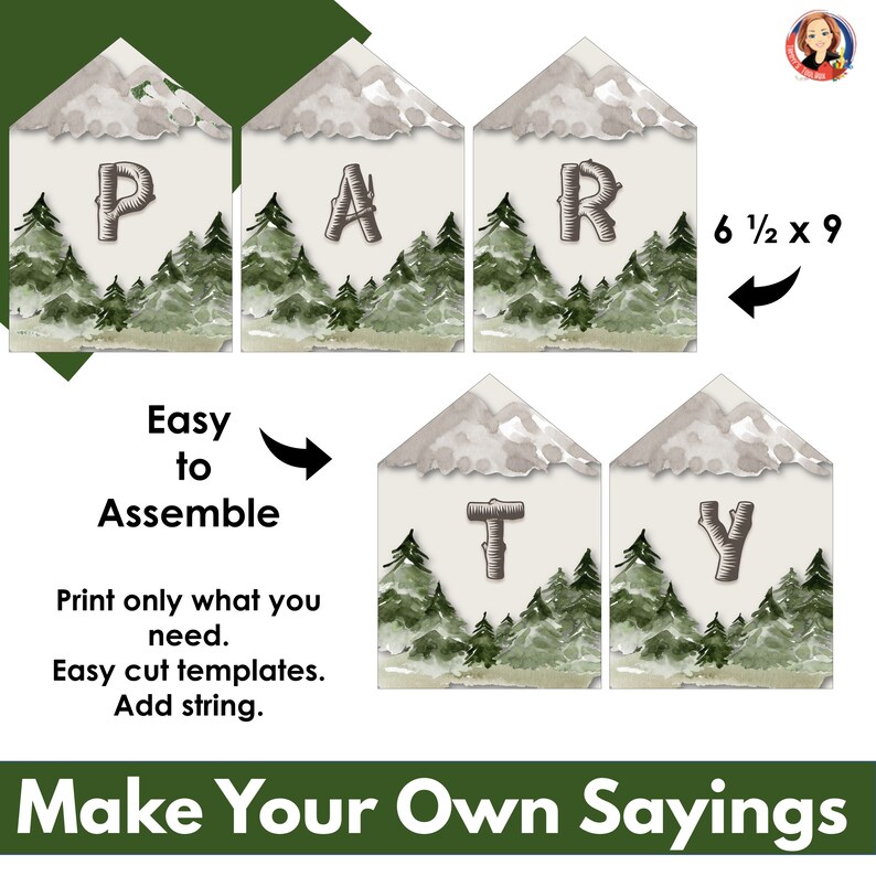 Custom Cute Woodland Animals Banner for Classroom, Birthday Parties ...