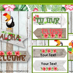 Tropical Classroom Decor Set, Editable, Printable Tropical Beach Theme ...