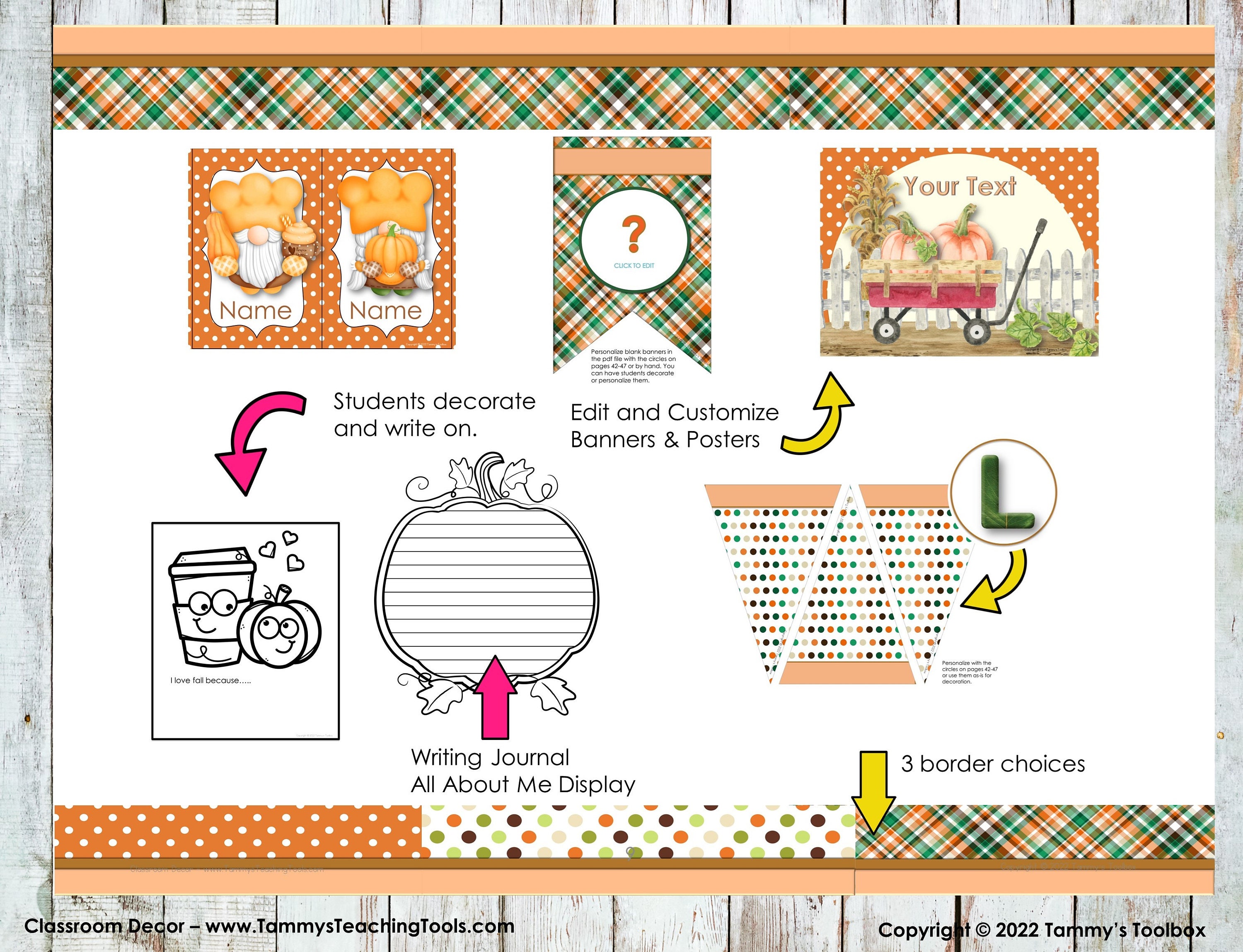 Pumpkin Spice Fall Bulletin Board Kit With Craft Activities - Etsy