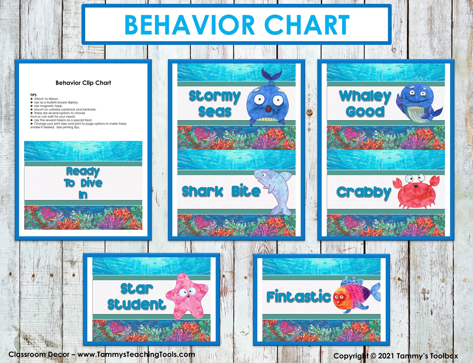 Ocean Under the Sea Theme Classroom Schedules, Sea Life Printable ...