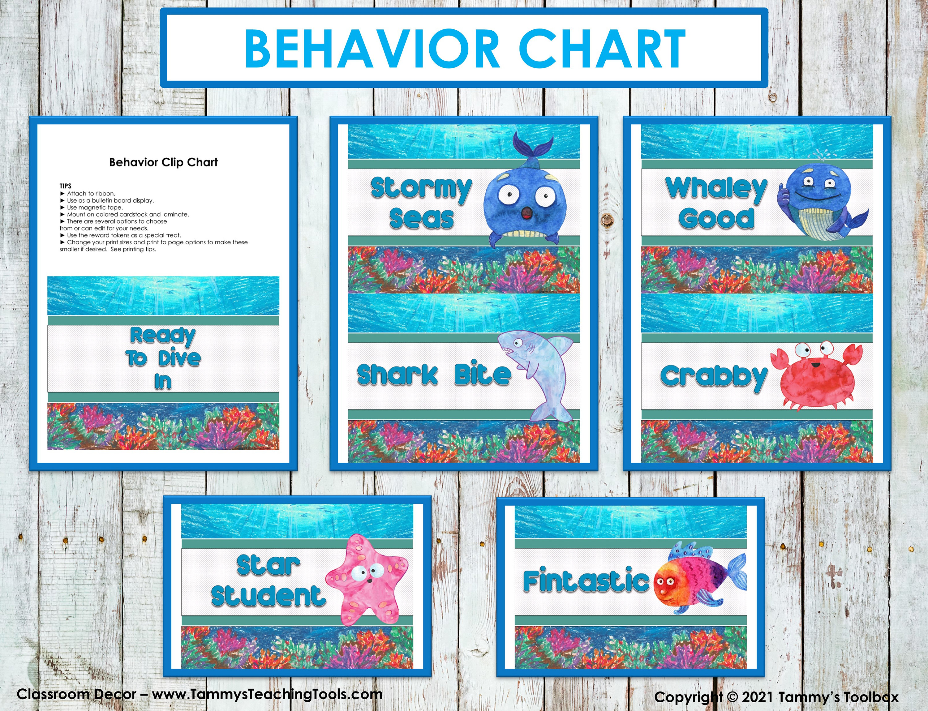 Ocean Under the Sea Theme Classroom Schedules, Sea Life Printable ...