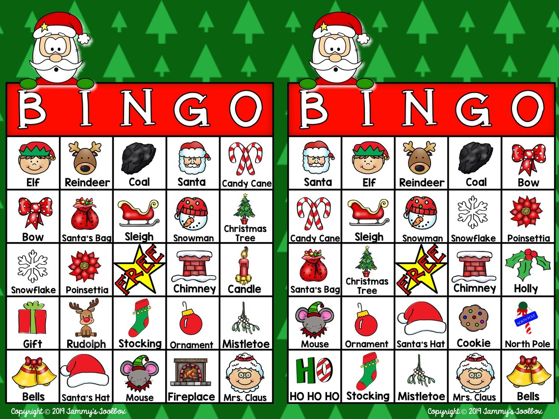 Printable Christmas and Holiday Party Activities Bingo Game - Etsy