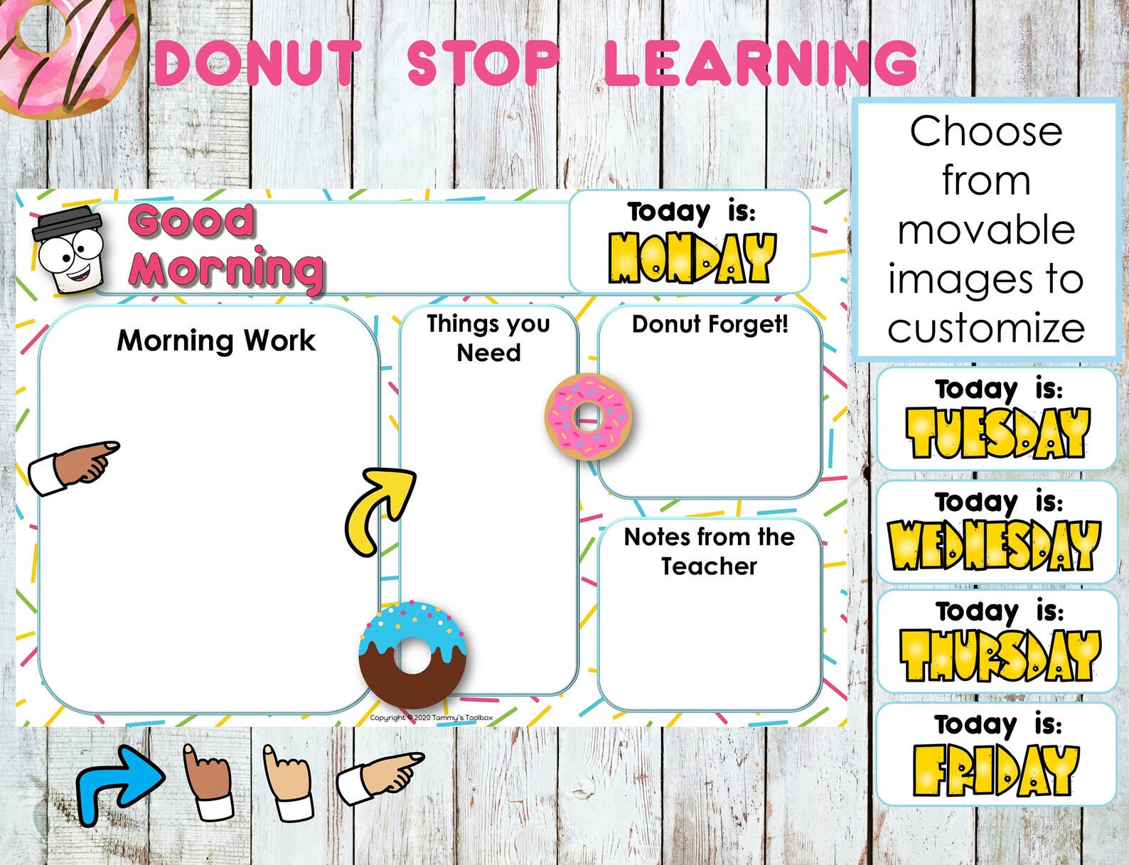 Digital Morning Work Assignment and Daily Agenda Slides in Donut Theme ...