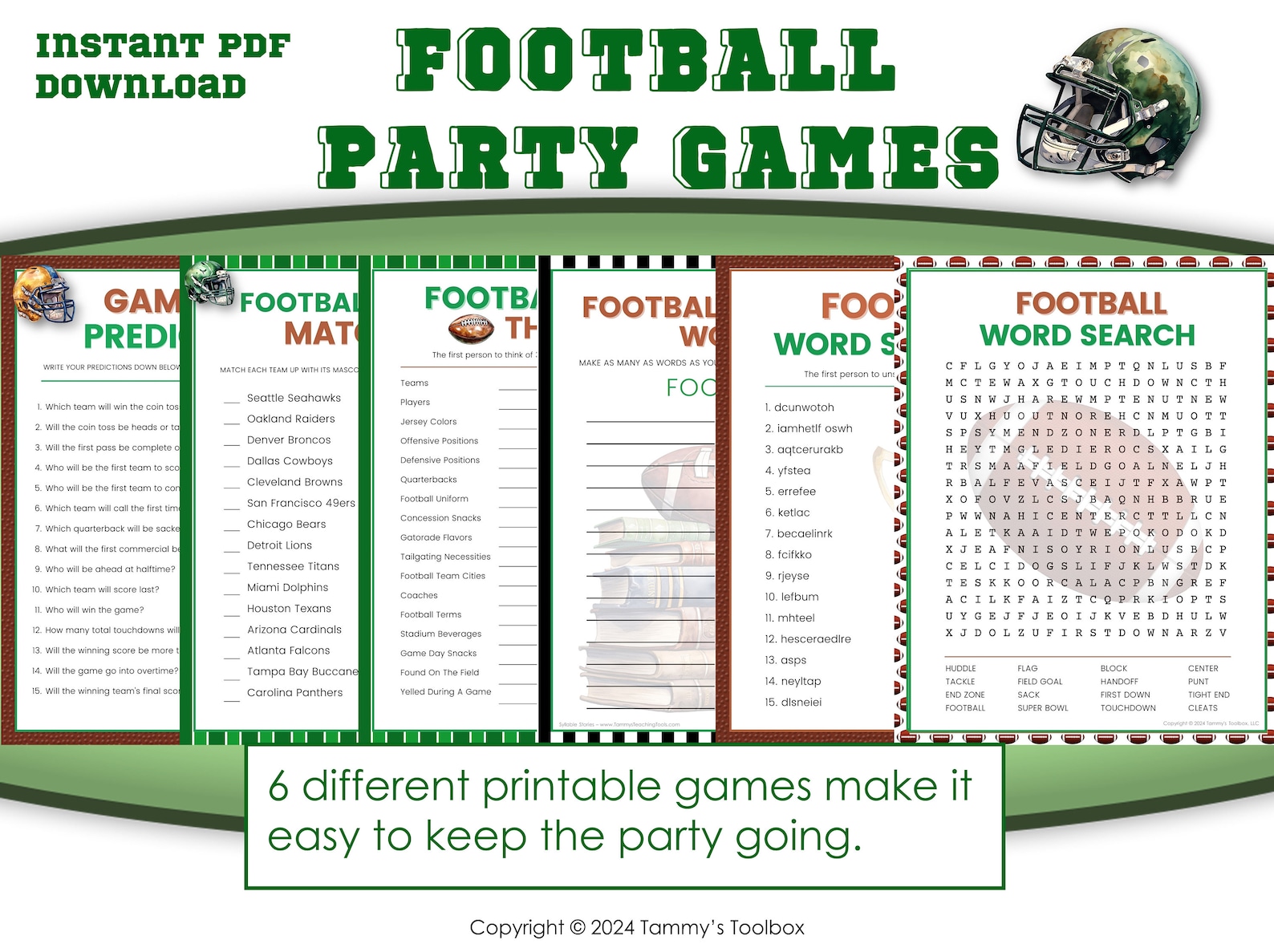 Printable Football Party Games Bundle | Fun Activities for Adults and ...