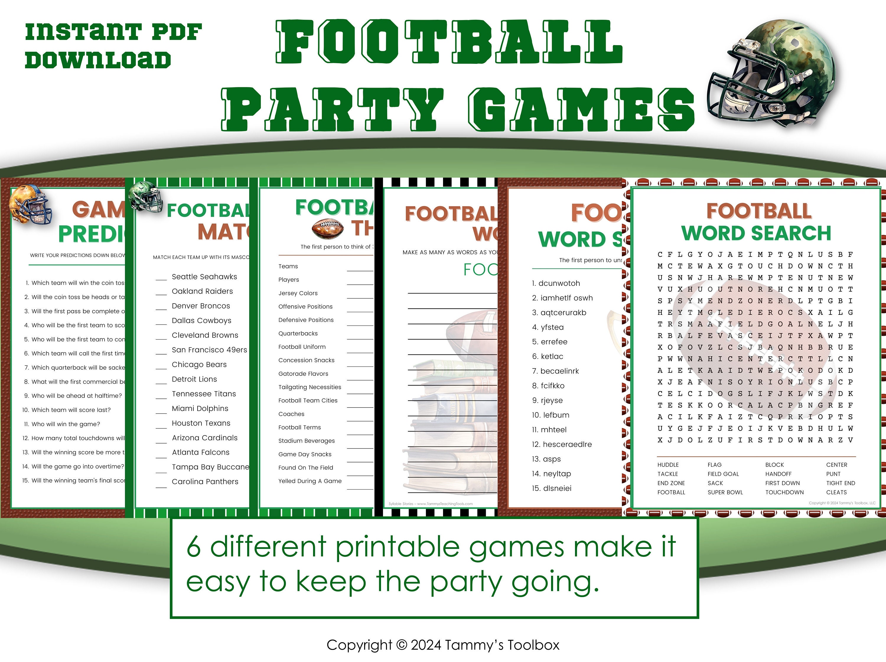 Printable Football Party Games Bundle | Fun Activities for Adults and ...