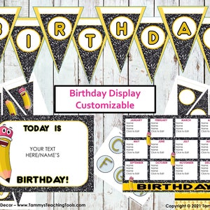 Classroom Decor Bundle in Pencil Theme | Editable, Back to School ...