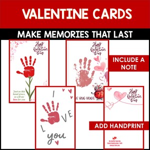 10 Printable Valentine Card Craft, Handprint Art Printable Craft ...