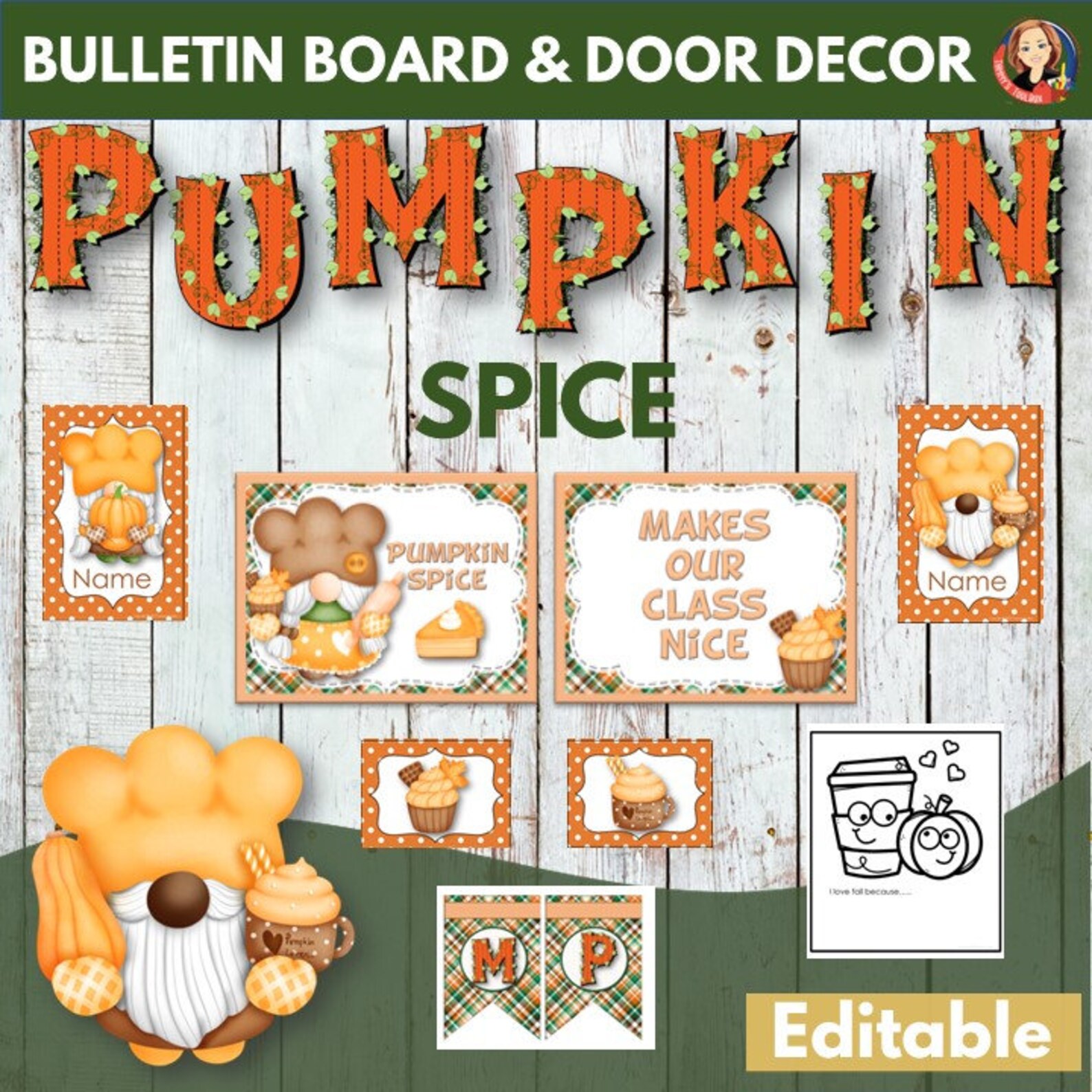 Pumpkin Spice Fall Bulletin Board Kit With Craft Activities - Etsy