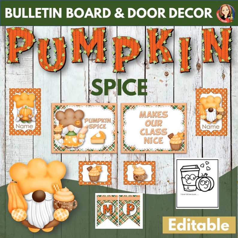 Pumpkin Spice Fall Bulletin Board Kit With Craft Activities - Etsy