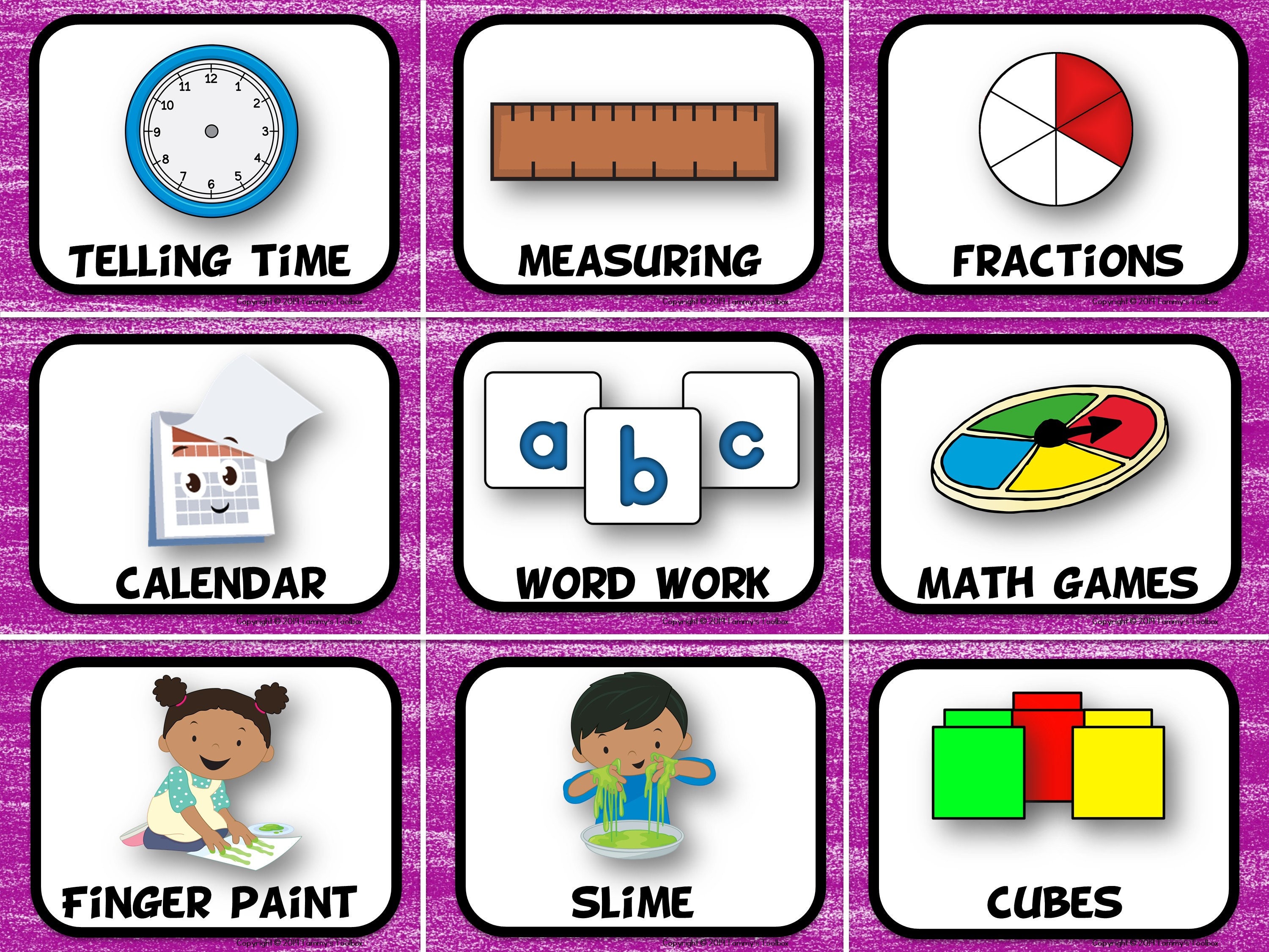 Editable Classroom Center Labels Decor in Bright Classroom Decor Theme ...