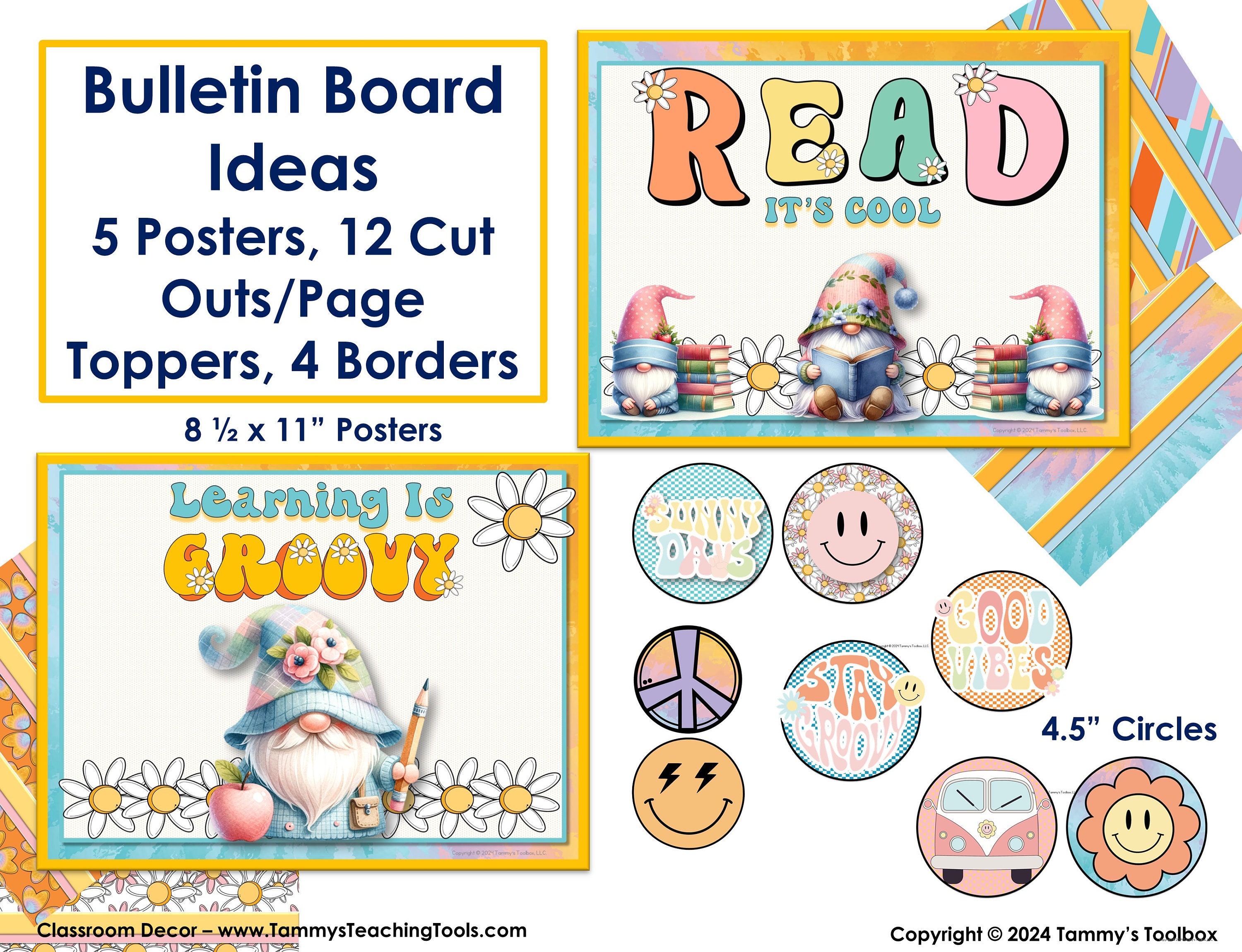 Retro Groovy Classroom Decor Theme, Bright Groovy Gnomes Classroom ...