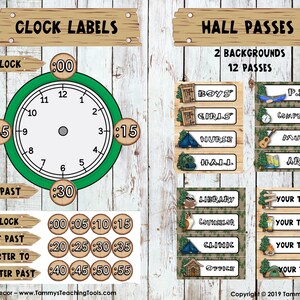 Editable Camping Classroom Decor Schedule and Classroom Management Set ...