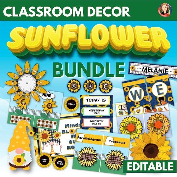 Sunflower Classroom Decor Bundle - Etsy