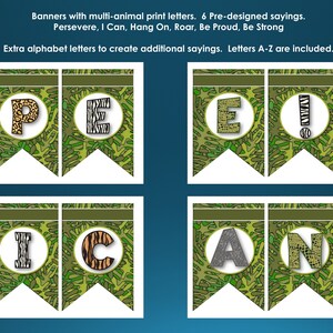 Jungle Safari Theme Classroom Decor Growth Mindset Banners, Bulletin ...