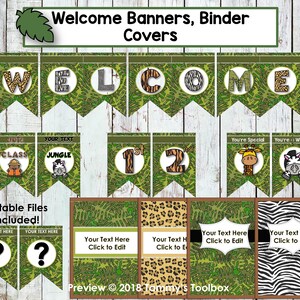 Jungle Safari Theme Classroom Decor Growth Mindset Editable Bundle ...