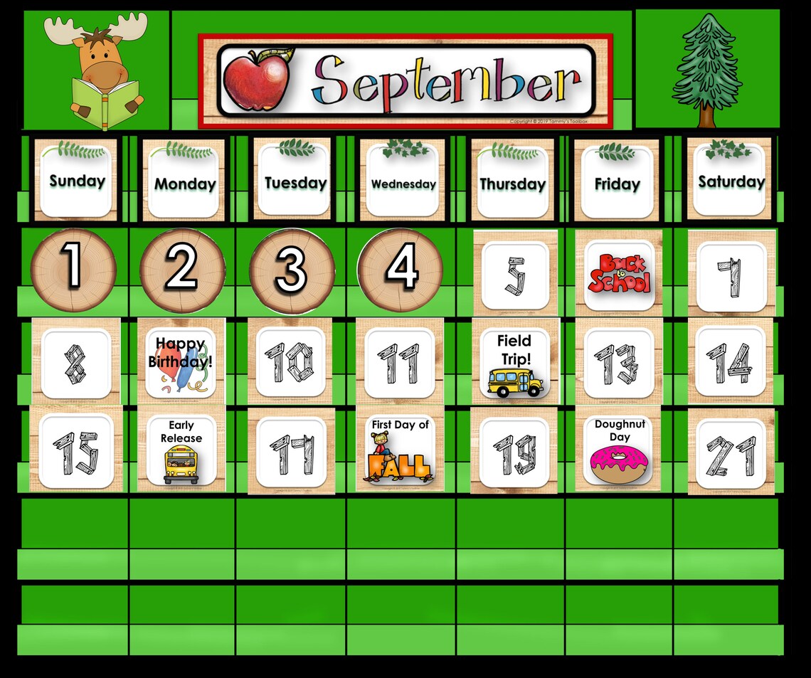 Editable Classroom Calendar in a Camping Theme, Printable Rustic ...