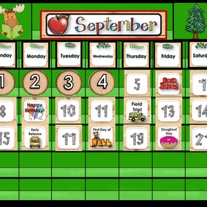 Editable Classroom Calendar in a Camping Theme, Printable Rustic ...