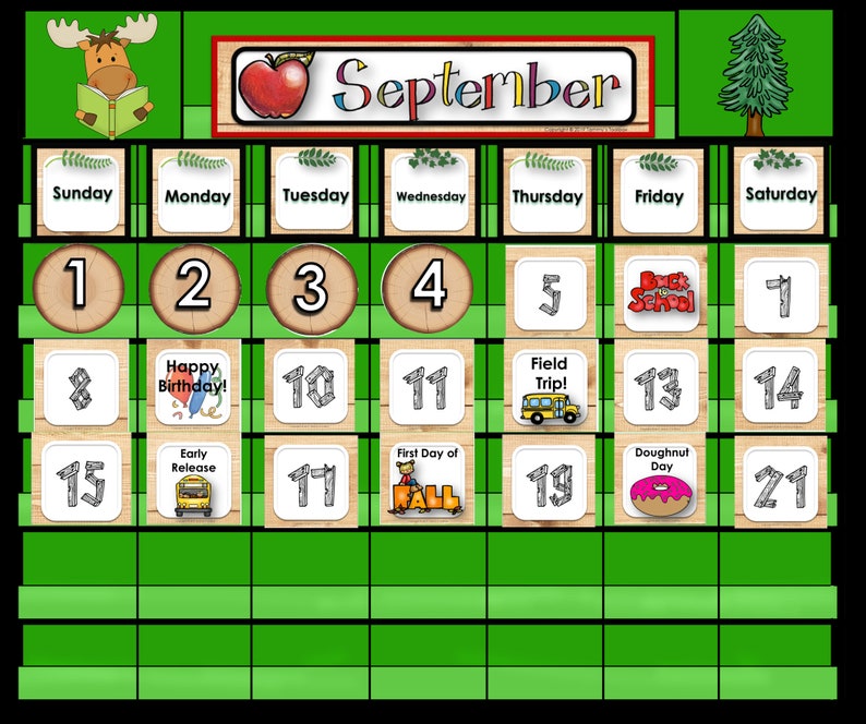 Editable Classroom Calendar in a Camping Theme, Printable Rustic ...