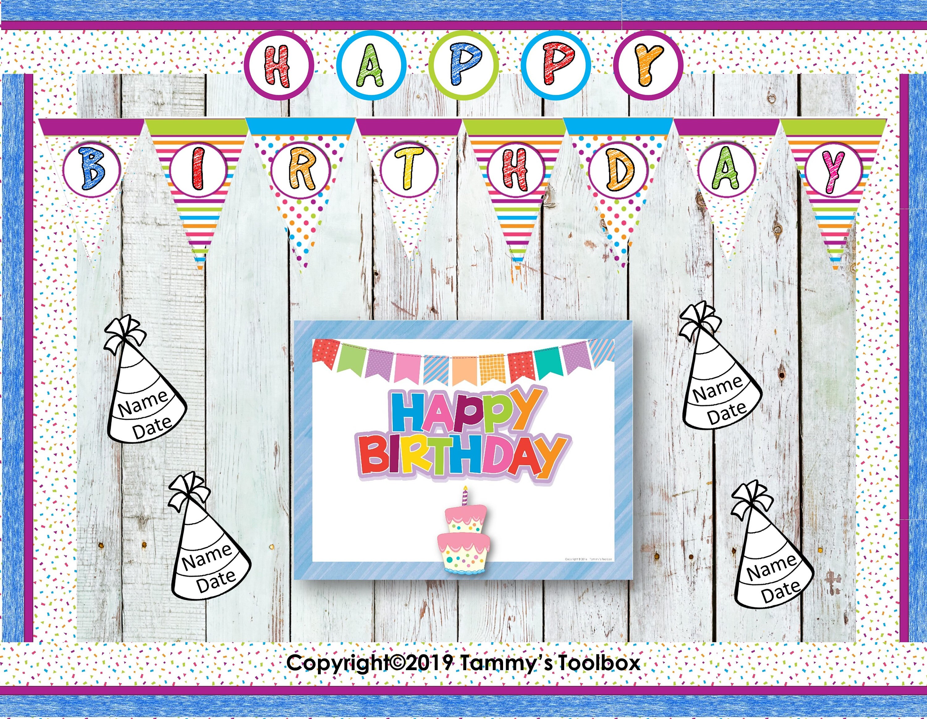 Birthday Bulletin Board Display, Printable Birthday Decorations ...