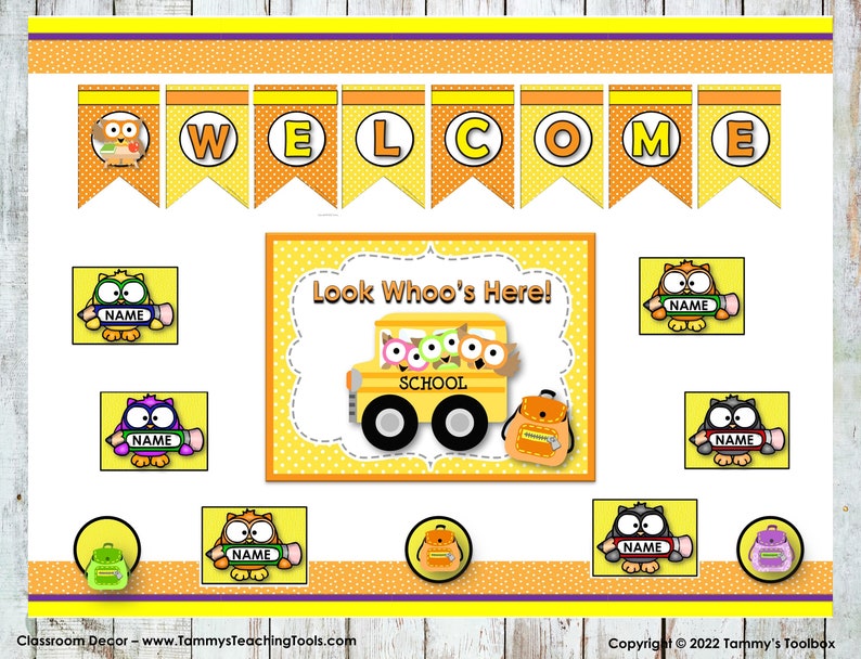 Owl Theme Bulletin Board, Owl Craft Set, Classroom Decor, All About Me ...