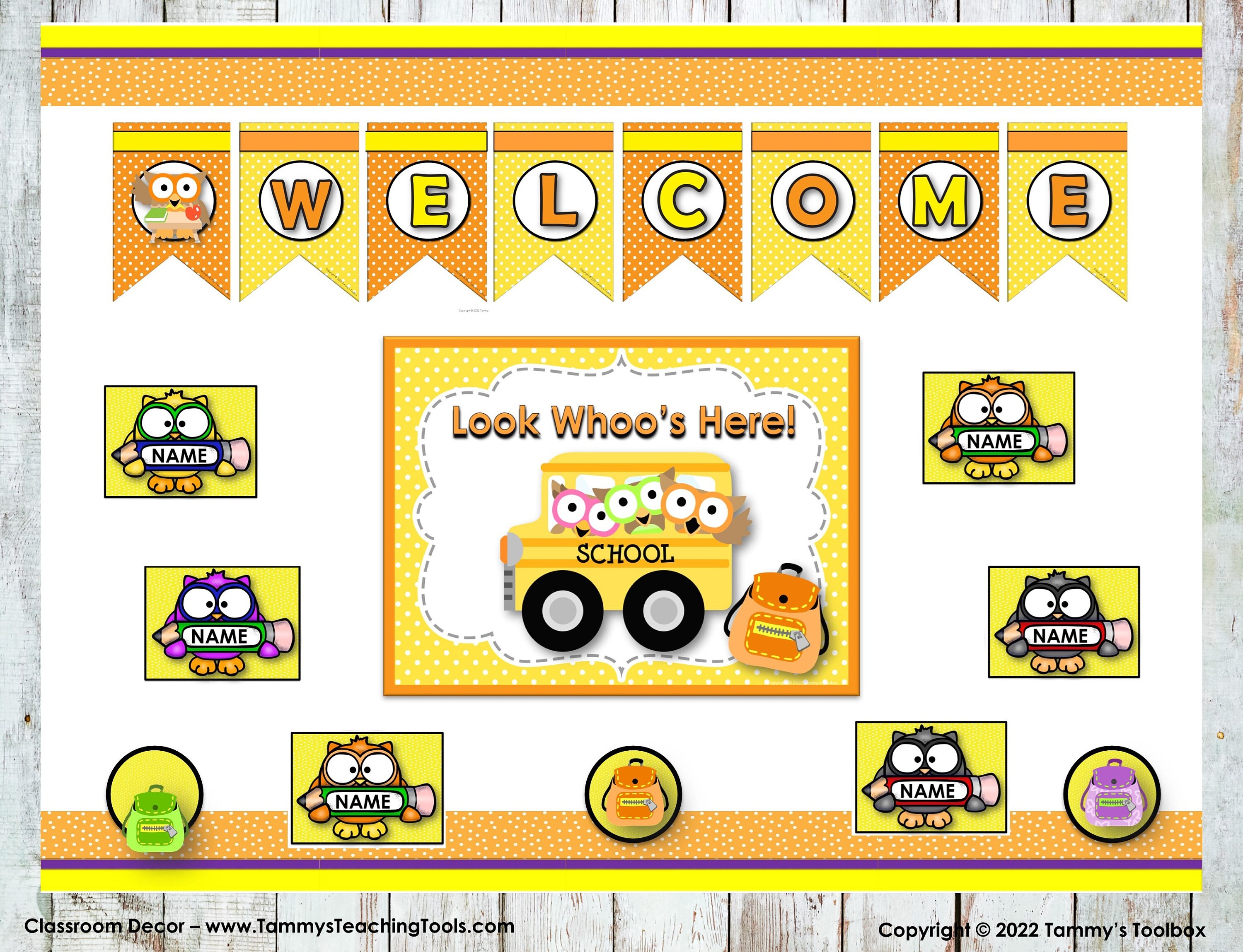 Owl Theme Bulletin Board, Owl Craft Set, Classroom Decor, All About Me ...