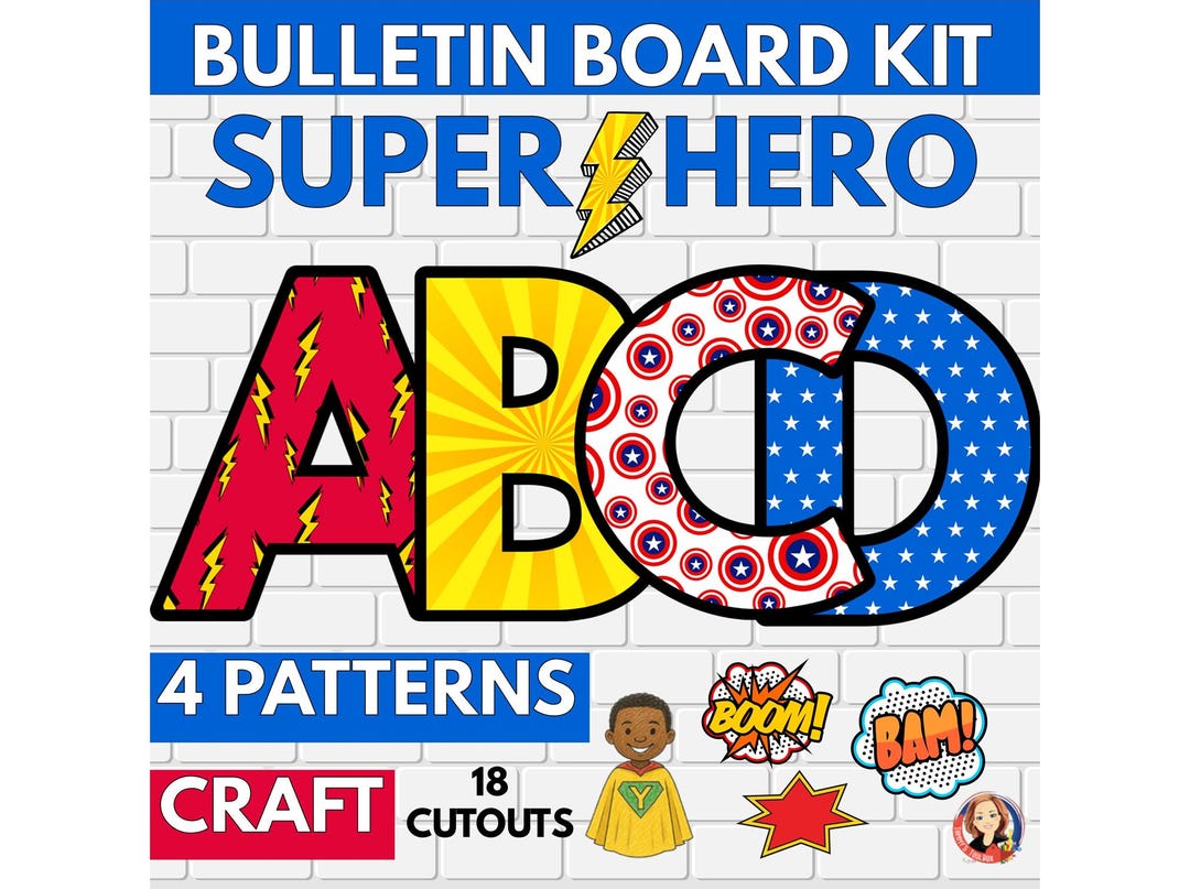 Superhero Classroom Decor Bulletin Board Letters Kit | Back to School ...