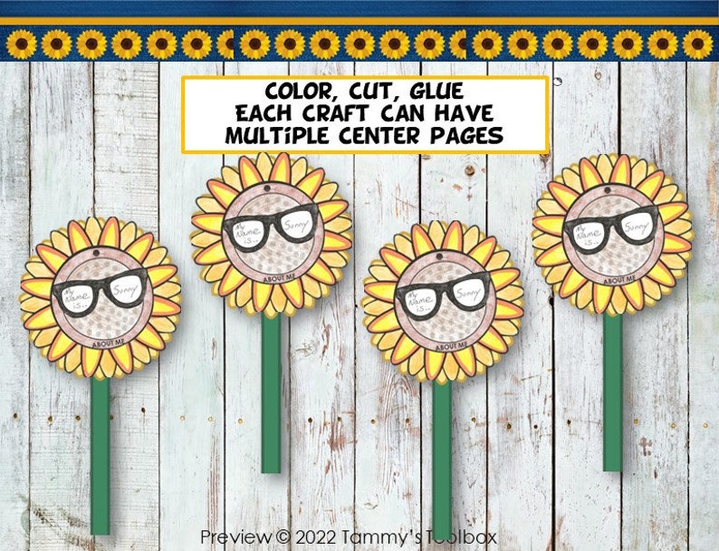 Sunflower Craft, Getting to Know You Writing Display, Sunflower Back to ...