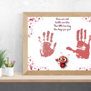 10 Printable Valentine Card Craft, Handprint Art Printable Craft ...
