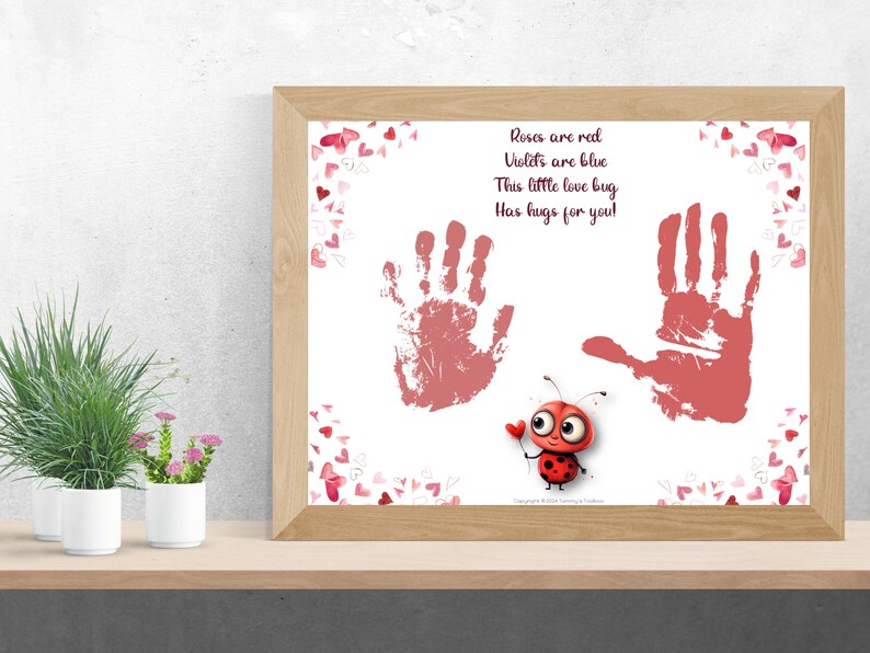 10 Printable Valentine Card Craft, Handprint Art Printable Craft ...