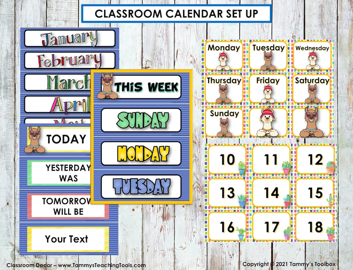 Llama Classroom Decor Bundle Editable, Llama Theme Classroom Bulletin ...