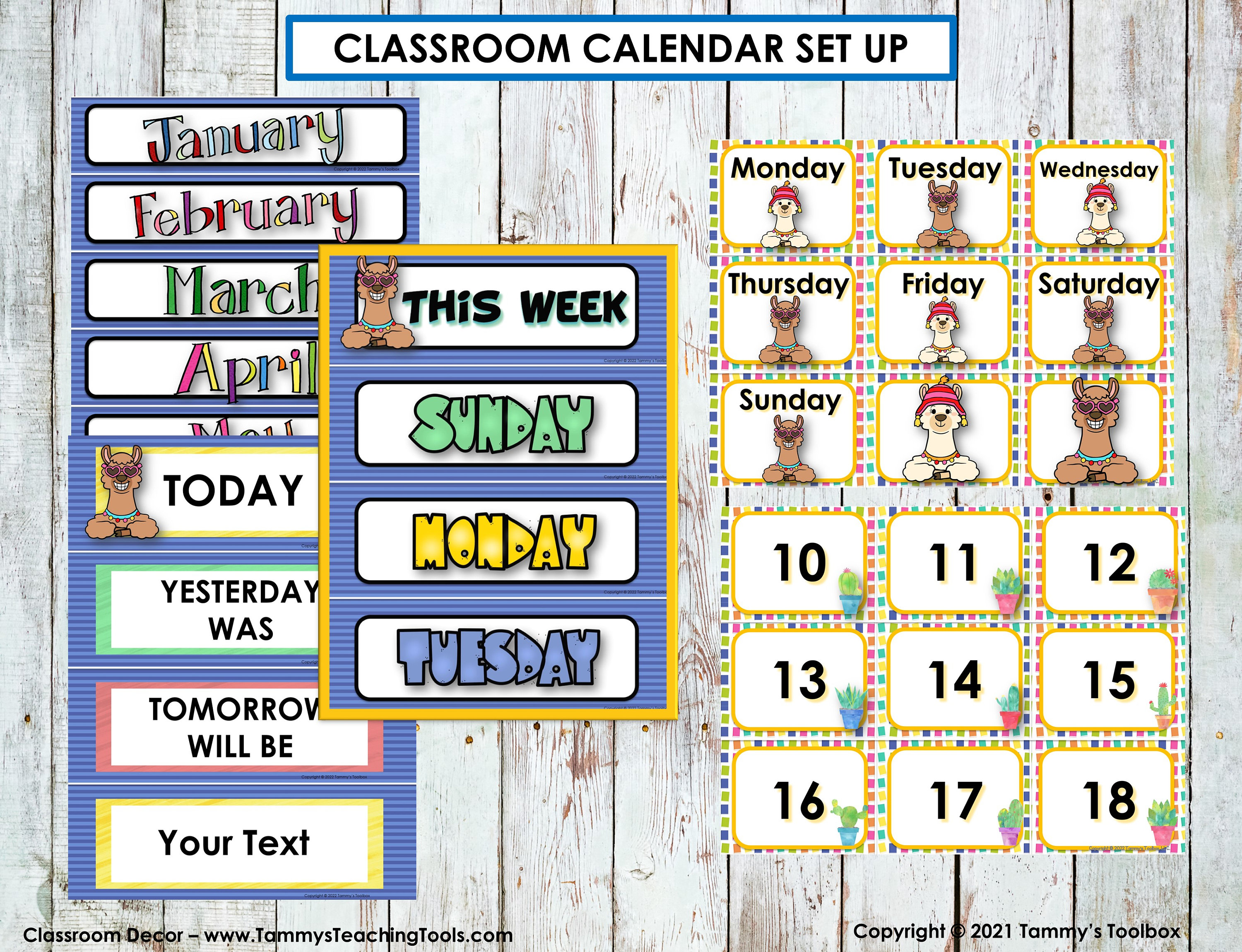 Llama Classroom Decor Bundle Editable, Llama Theme Classroom Bulletin ...