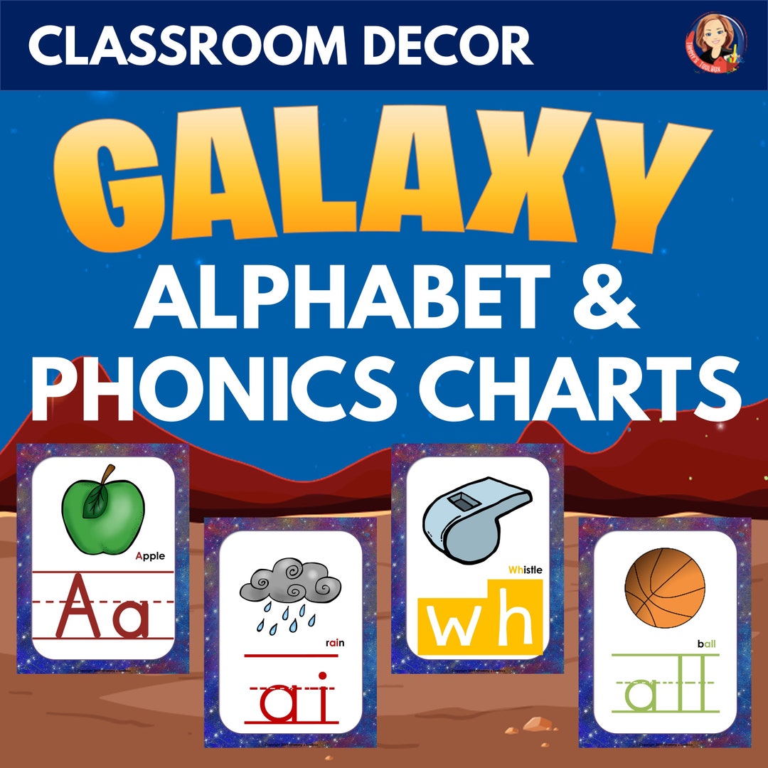 Alphabet Posters and Phonics Charts in Galaxy Outer Space Theme ...