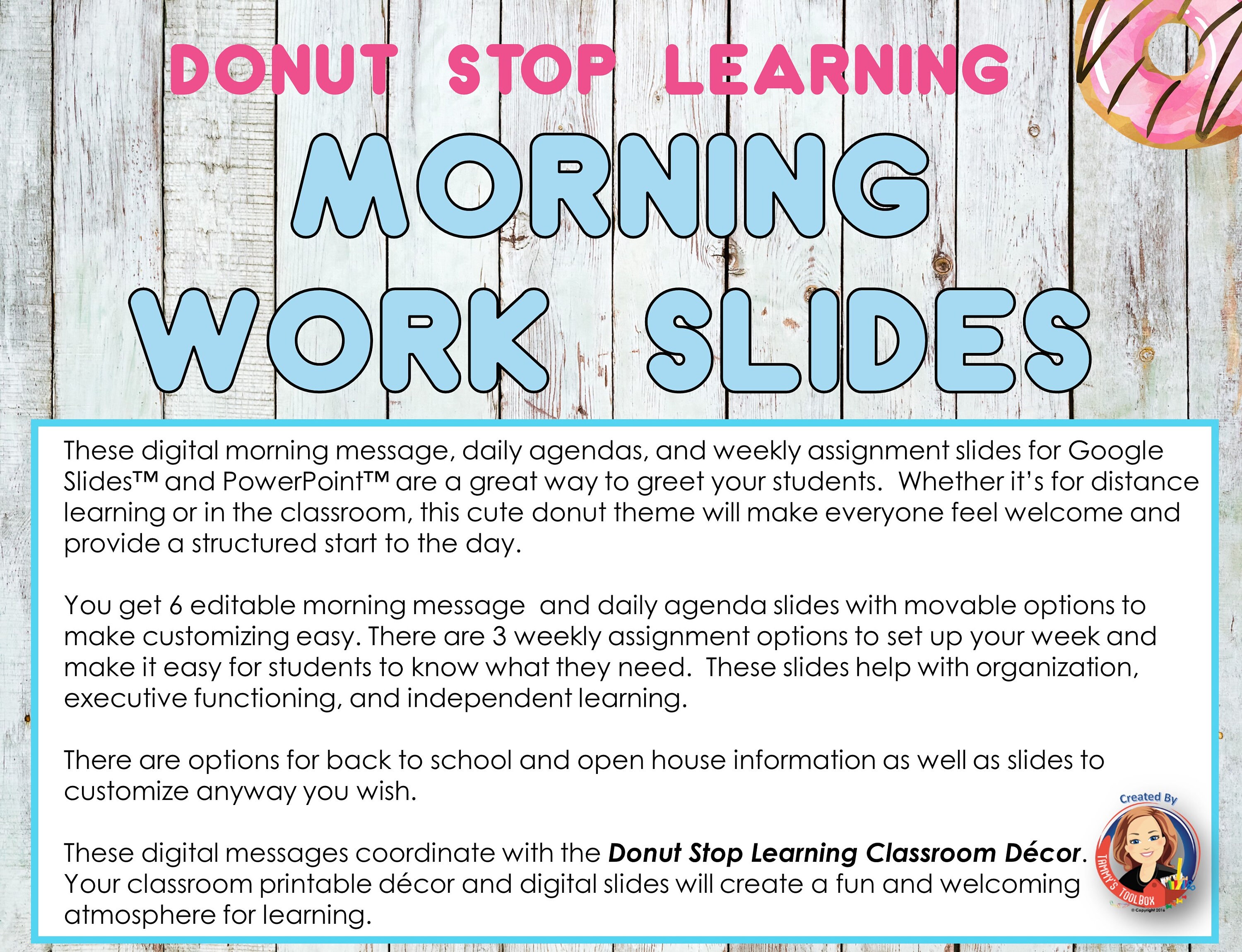 Digital Morning Work Assignment and Daily Agenda Slides in Donut Theme ...
