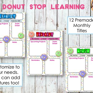 Digital and Printable Classroom Newsletter Templates in Donut Theme ...
