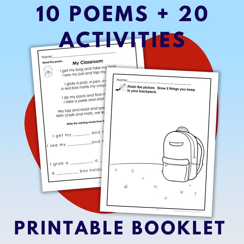 Back to School Decodable Poems and Phonics Activity Book for Kids | K-3 ...