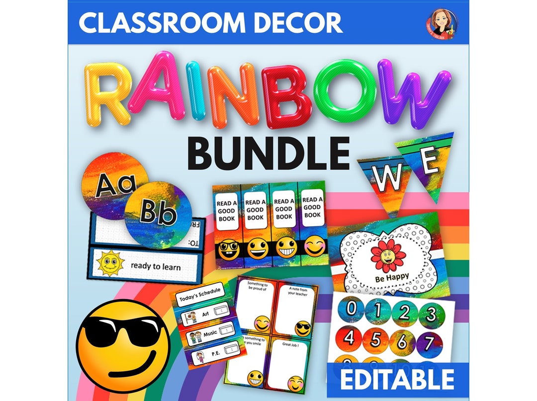 Emoji Rainbow Classroom Decor Bundle, Rainbow Theme Classroom Posters ...