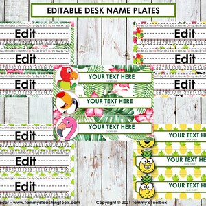 Tropical Classroom Decor Bundle Editable, Classroom Bulletin Board ...