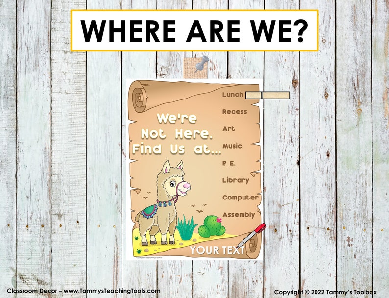 Llama Classroom Decor Daily Schedule and Classroom Management Set ...