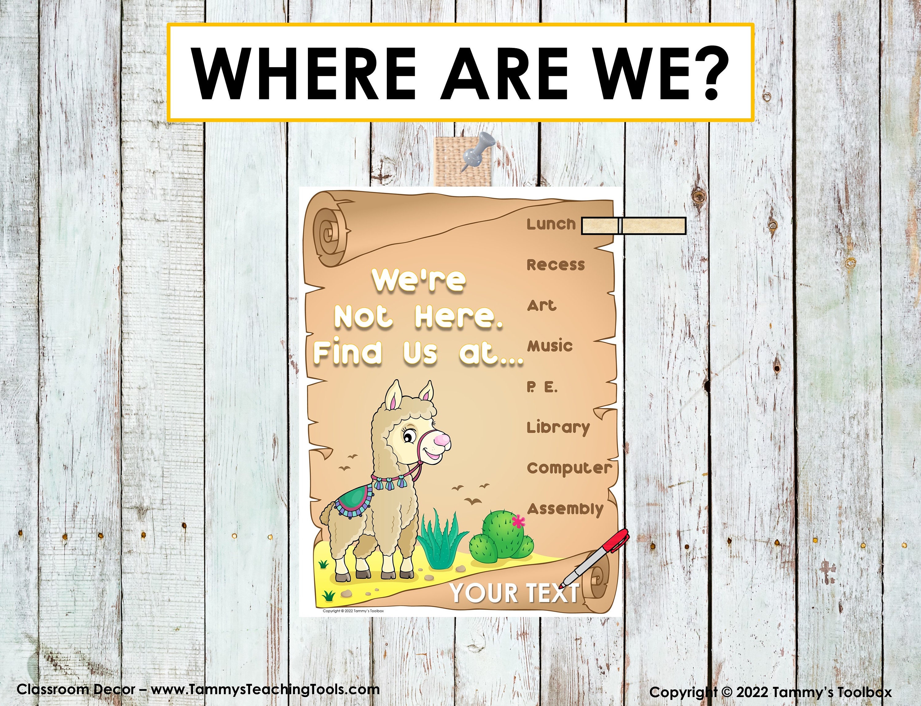 Llama Classroom Decor Daily Schedule and Classroom Management Set ...