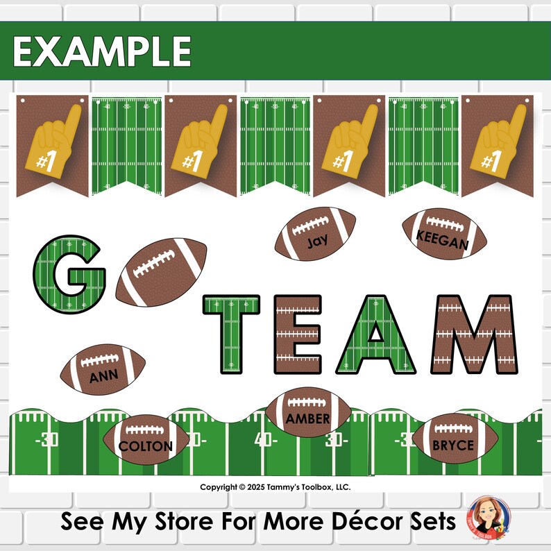 Football Bulletin Board Letters, Printable Football Bulletin Board Kit ...