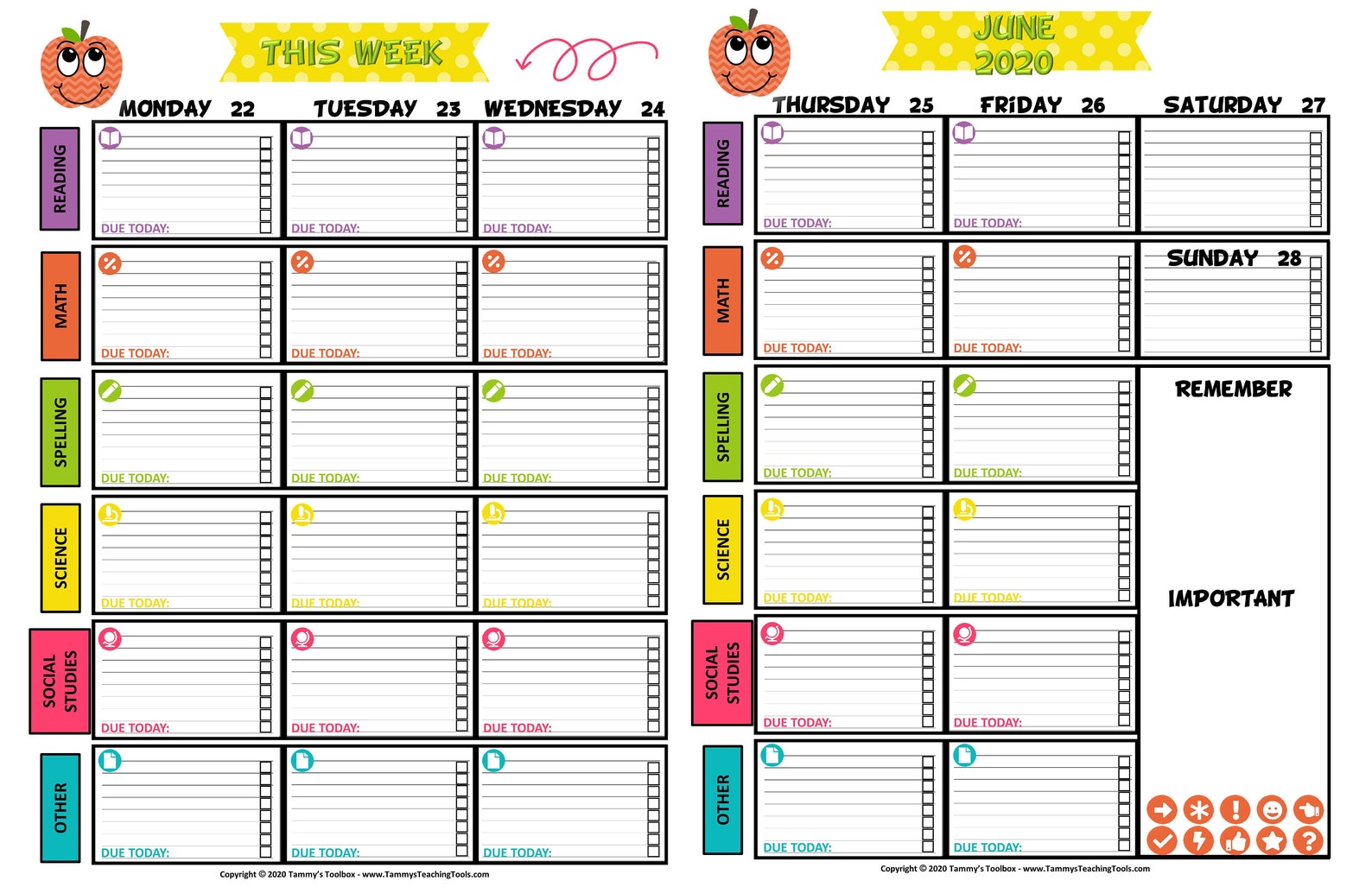 Student Planner and Agenda Printable and Digital 2022-2023 - Etsy