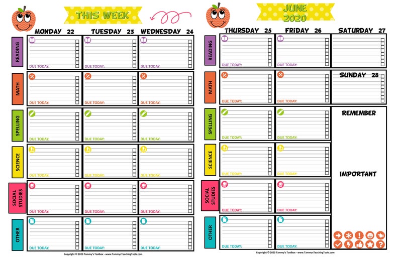 Student Planner and Agenda Printable and Digital 2022-2023 - Etsy