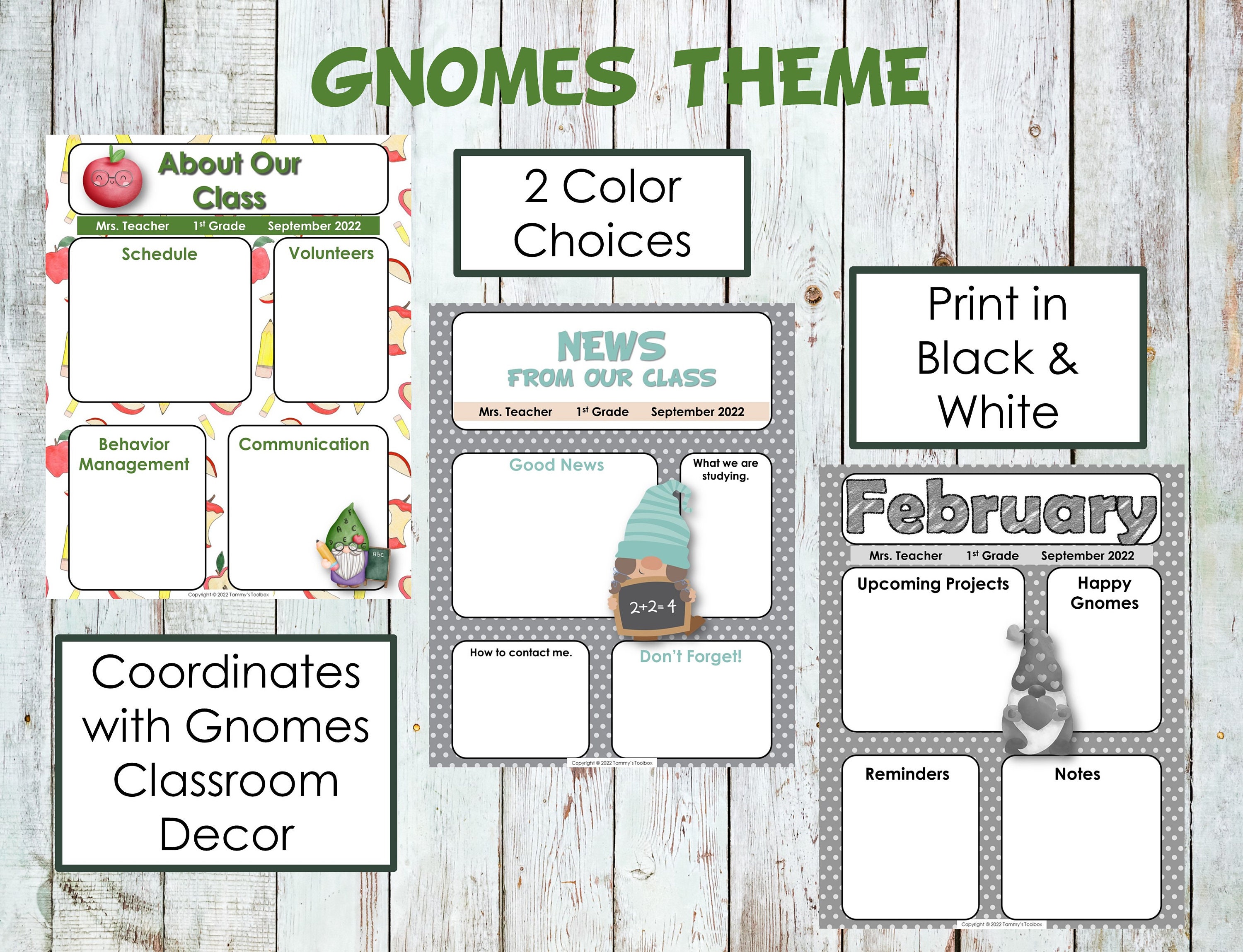 Classroom Newsletter Templates in Gnomes Theme - Etsy