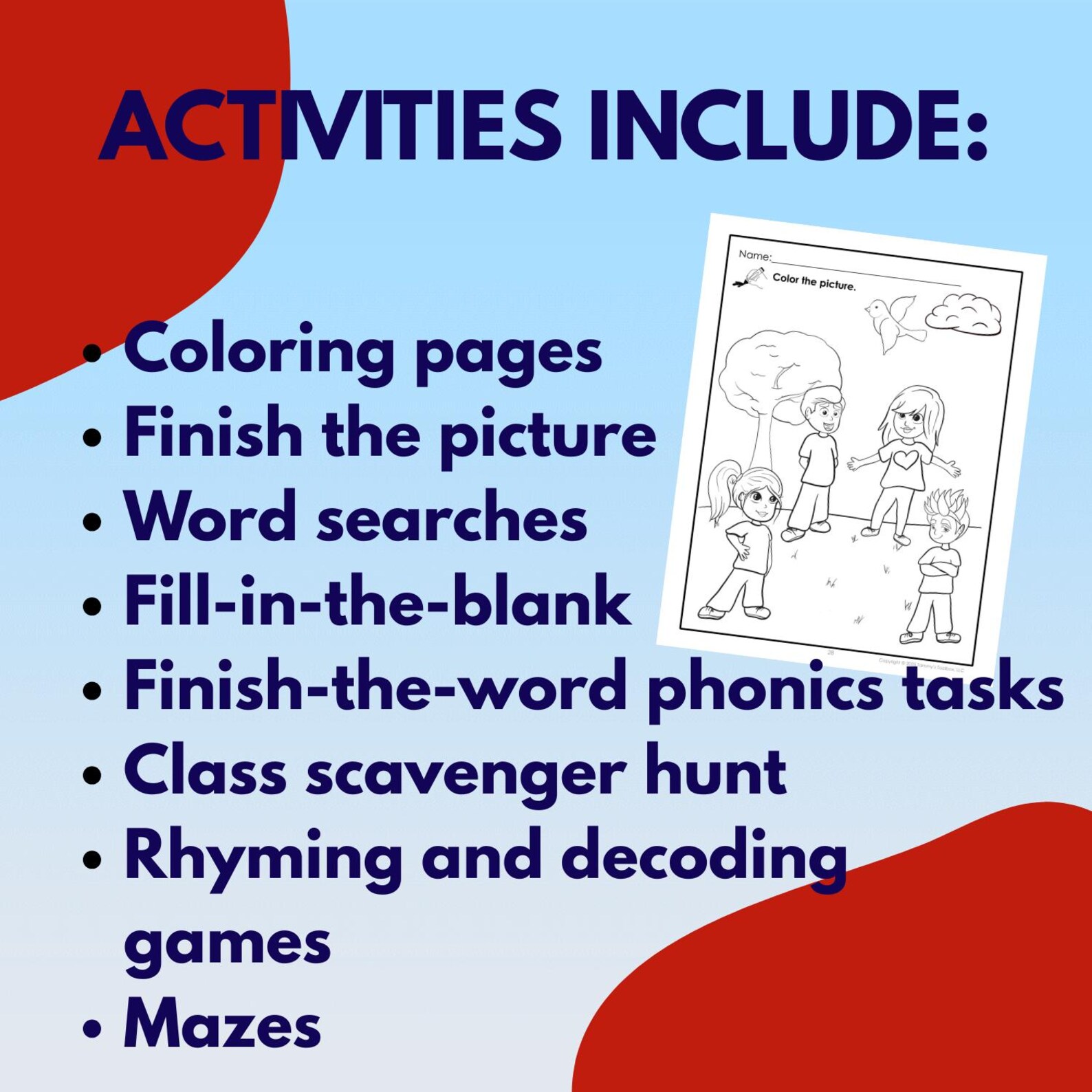 Back to School Decodable Poems and Phonics Activity Book for Kids | K-3 ...