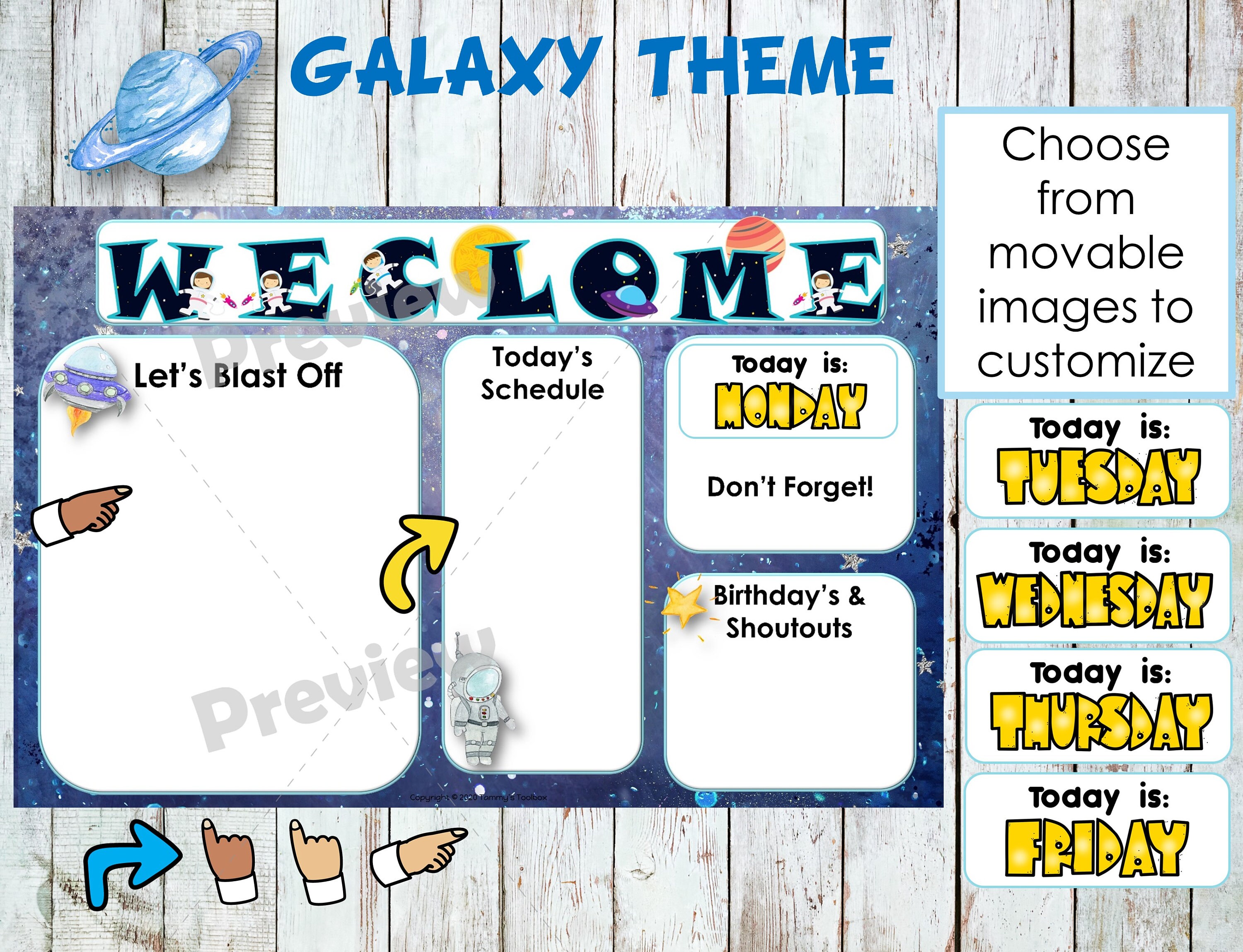 Digital Morning Work Assignment Slides in Galaxy Outer Space Theme ...
