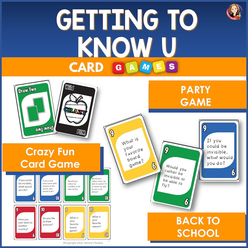 Back to School Game, Getting to Know You Card Game, Party Icebreaker - Etsy