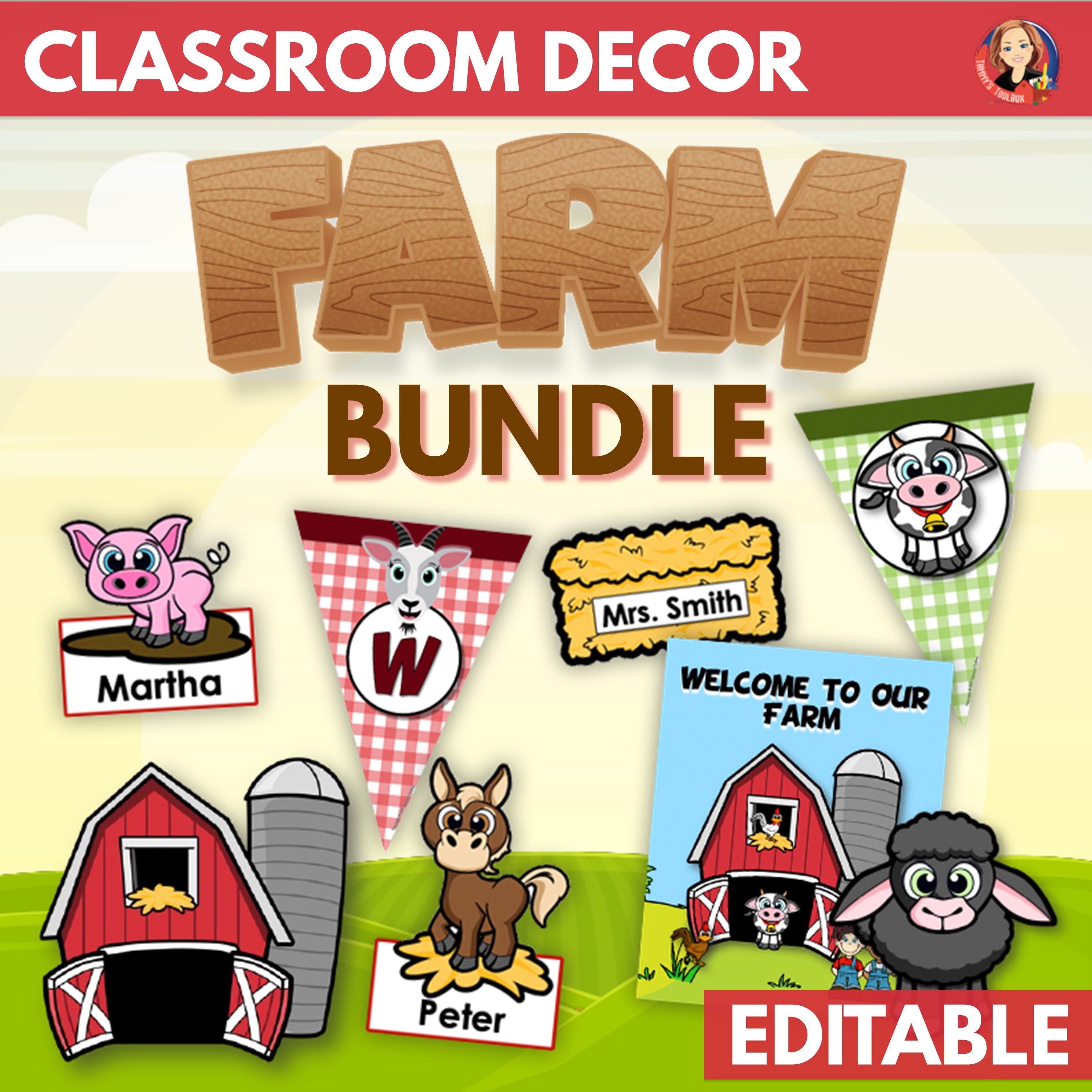 Farm Classroom Decor Bundle, Farm Animals Classroom Theme, Farm ...