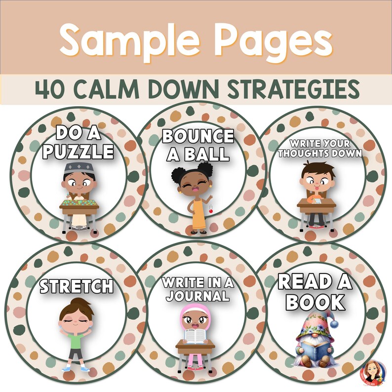 Boho Rainbow Calming Corner Kit With Strategies, Feelings Posters, and ...