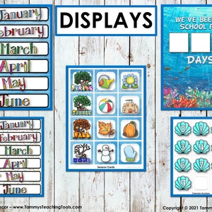 Ocean Under the Sea Theme Classroom Calendar, Sea Life Monthly Calendar ...